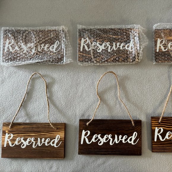 Party Supplies | 6 Wood Reserved Signs | Poshmark